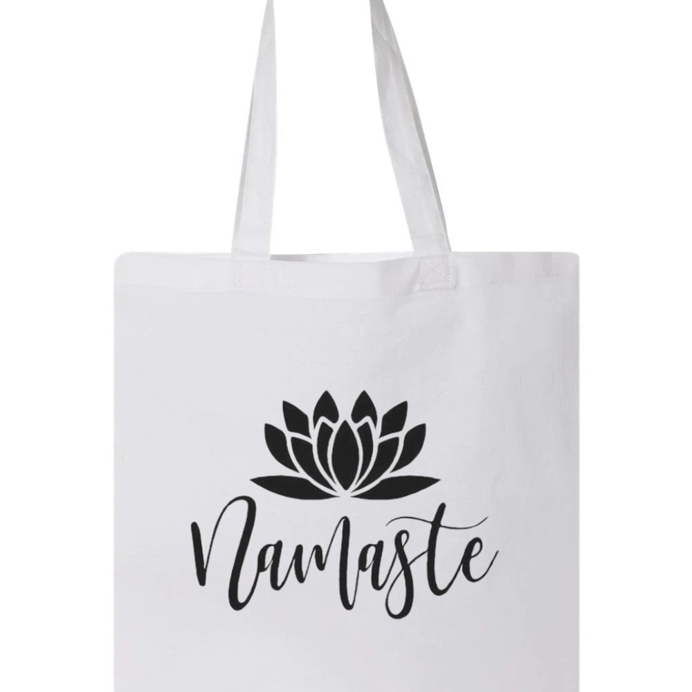 Simple Cursive Lotus Flower Namaste Meditation Design - Gem